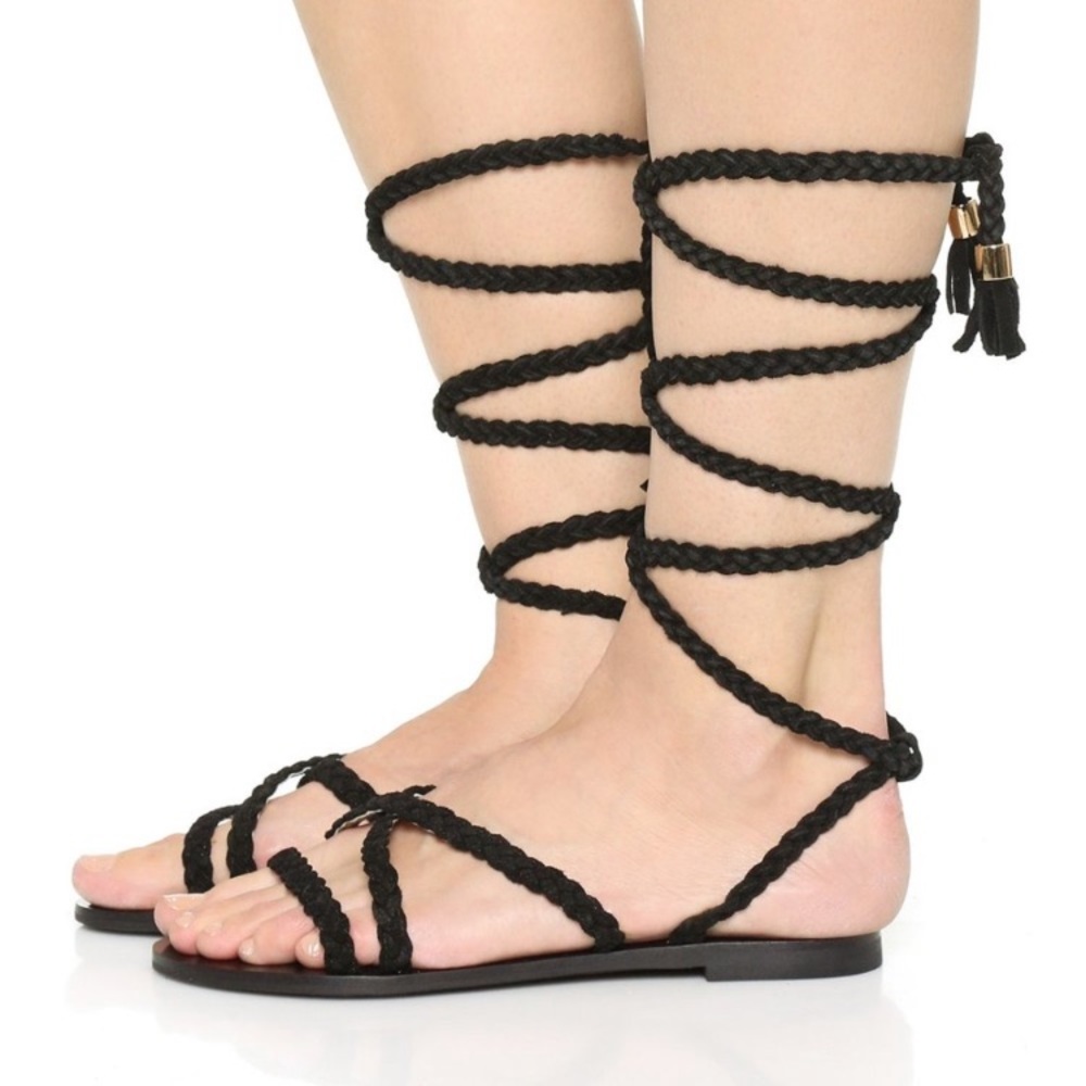 Revolve Raye Black Sadie Gladiator Sandals - Gem